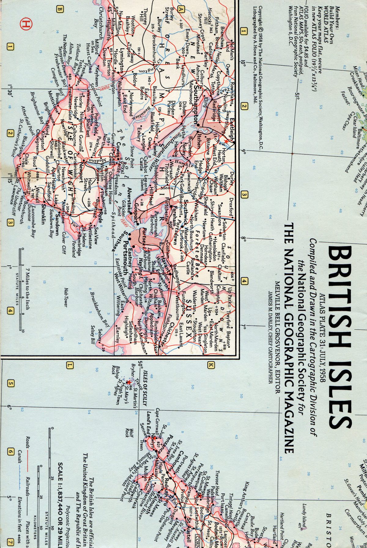 Map July 1958 - National Geographic Back Issues