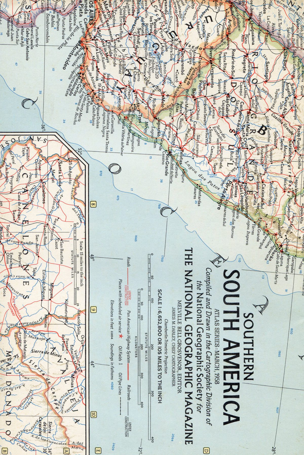 Map March 1958 - National Geographic Back Issues