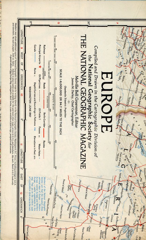 Map June 1957 - National Geographic Back Issues