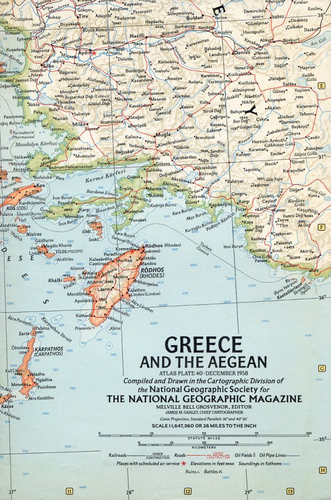 Map December 1958 - National Geographic Back Issues