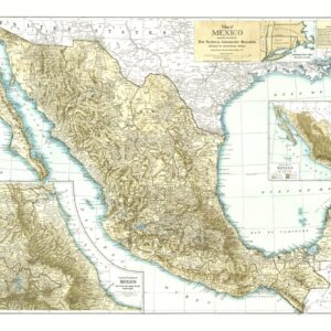 Map 1916 Mexico - National Geographic Back Issues
