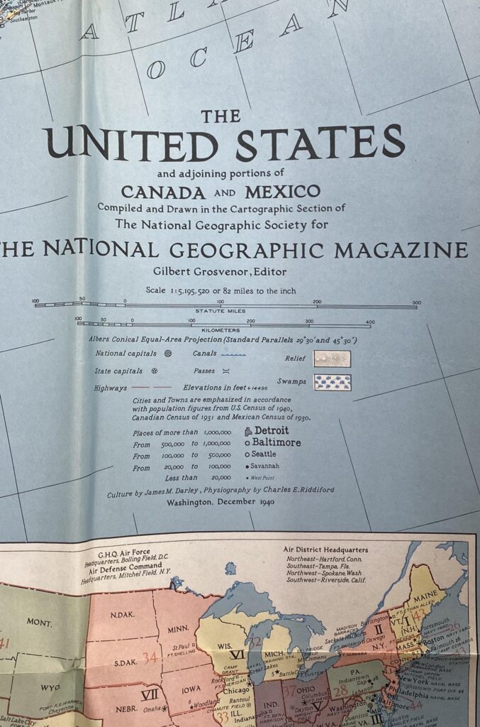 Map December 1940 - National Geographic Back Issues