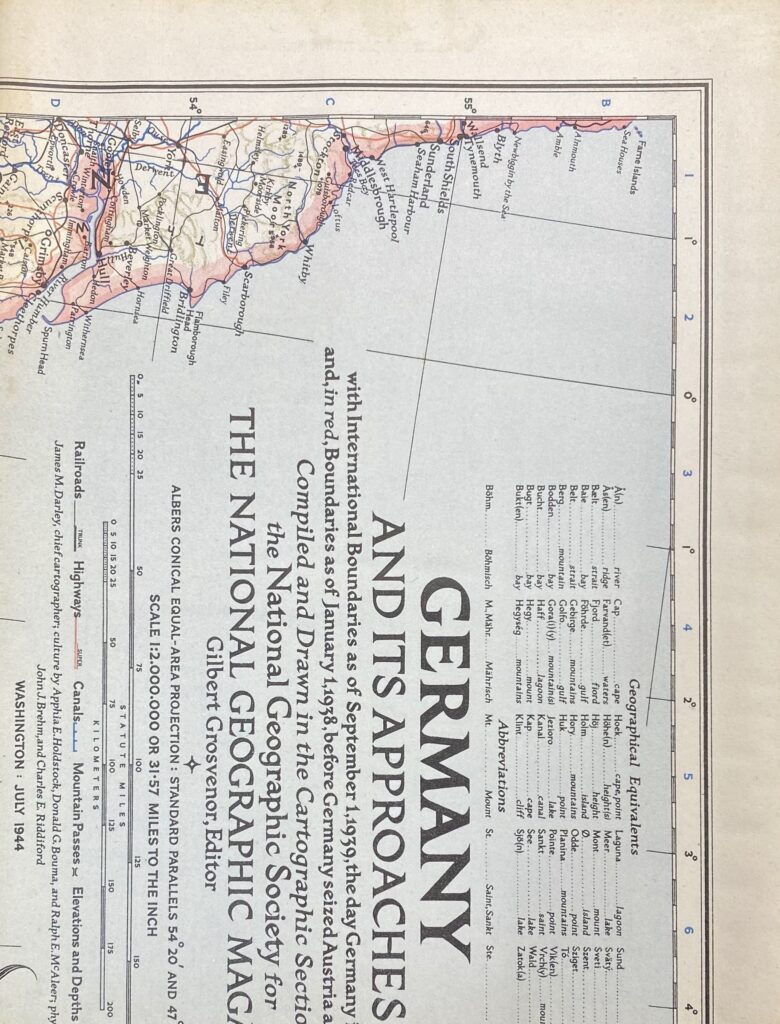 Map July 1944 - National Geographic Back Issues