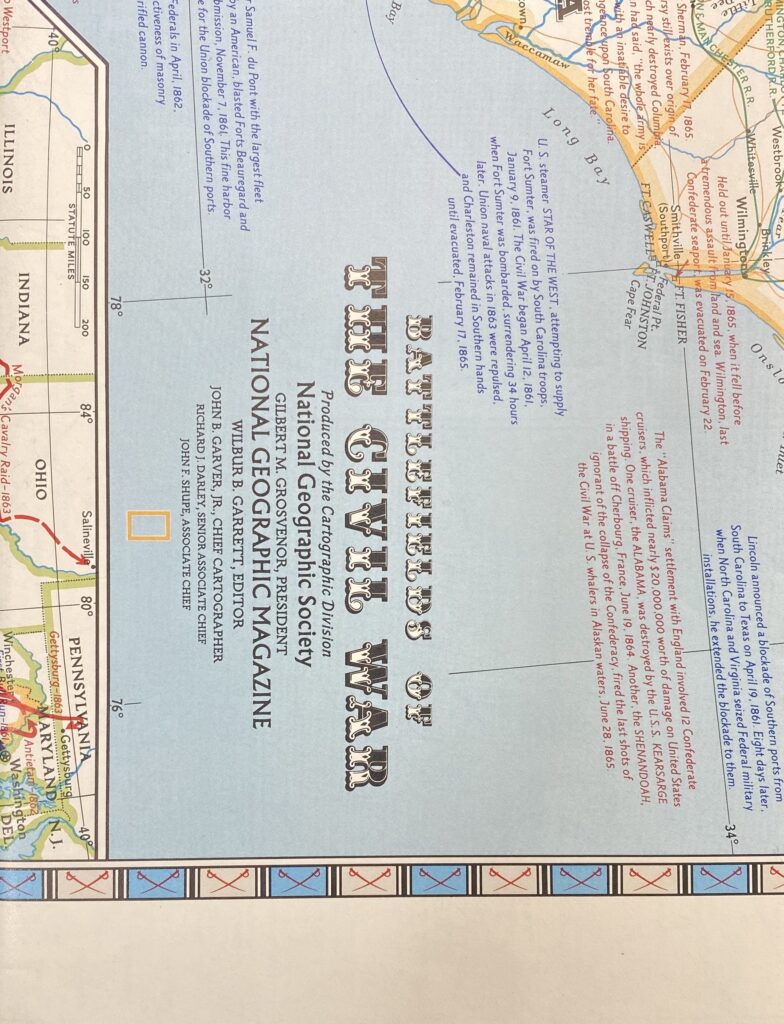 Map Civil War 1974 - National Geographic Back Issues