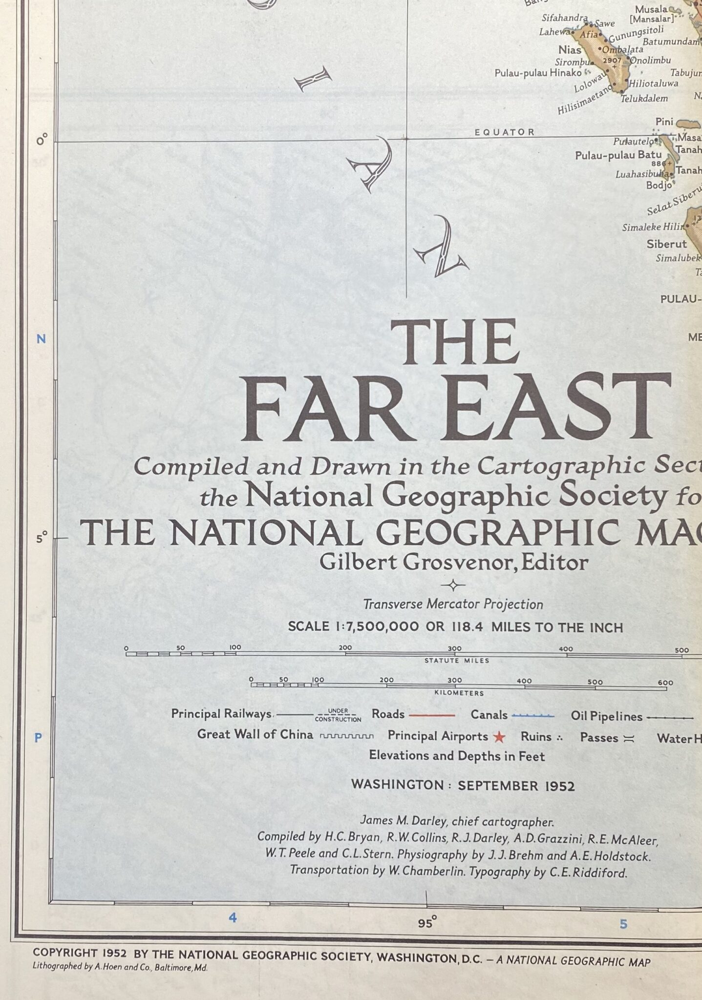 Map September 1952 - National Geographic Back Issues