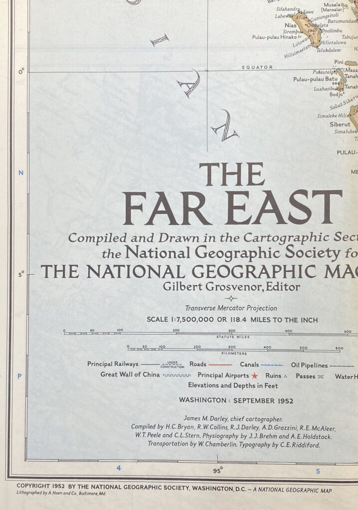 Map September 1952 - National Geographic Back Issues